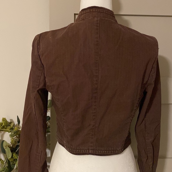 Express | Jackets & Coats | Brown Denim Crop Jacket | Poshmark
